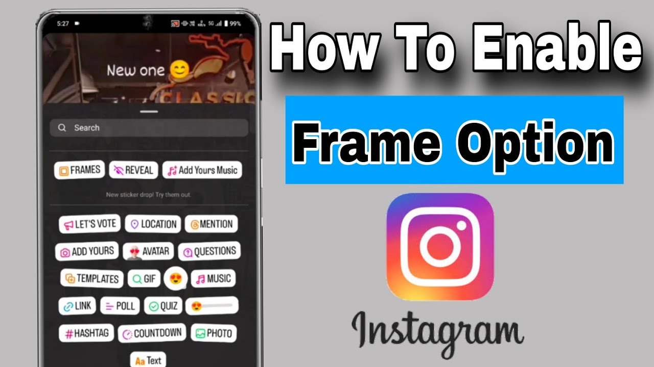 How to Fix Instagram Story Frames Sticker Option Not Showing || Get ...