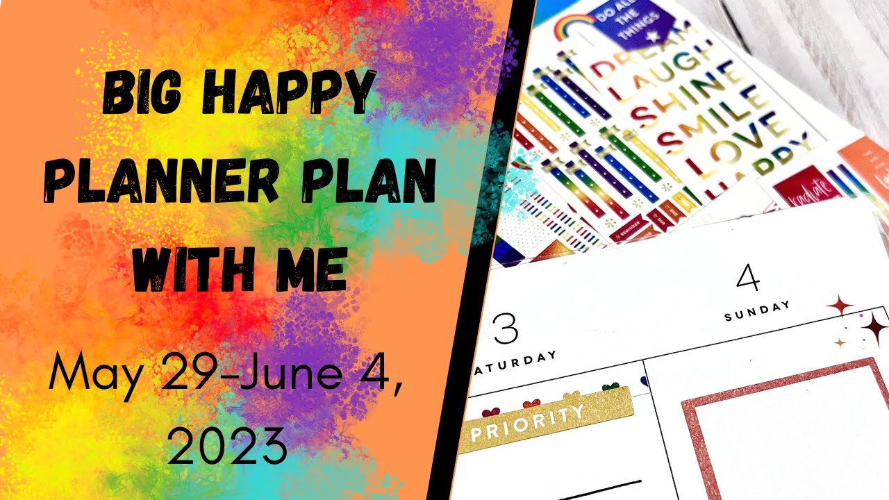 Plan With Me // Big Vertical Happy Planner // May 29-June 4 2023 - YouTube