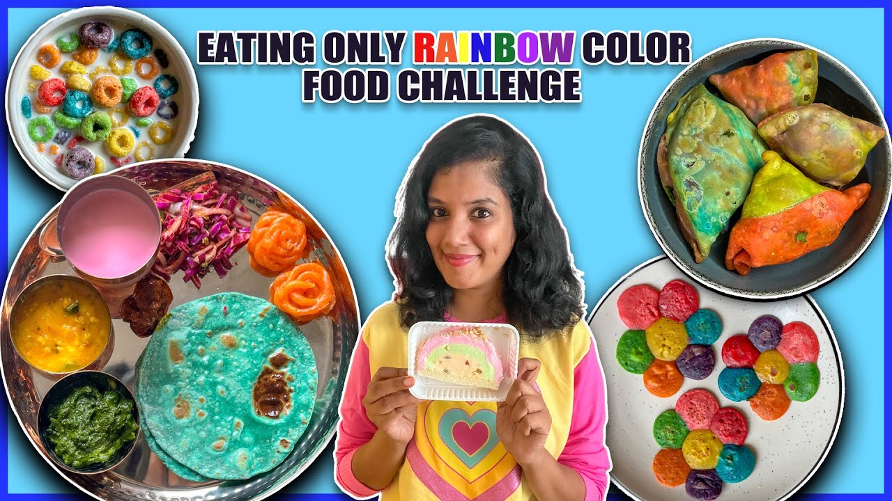 Eating Only RAINBOW COLOR Food Challenge 24hrs | #tamilrecipes # ...