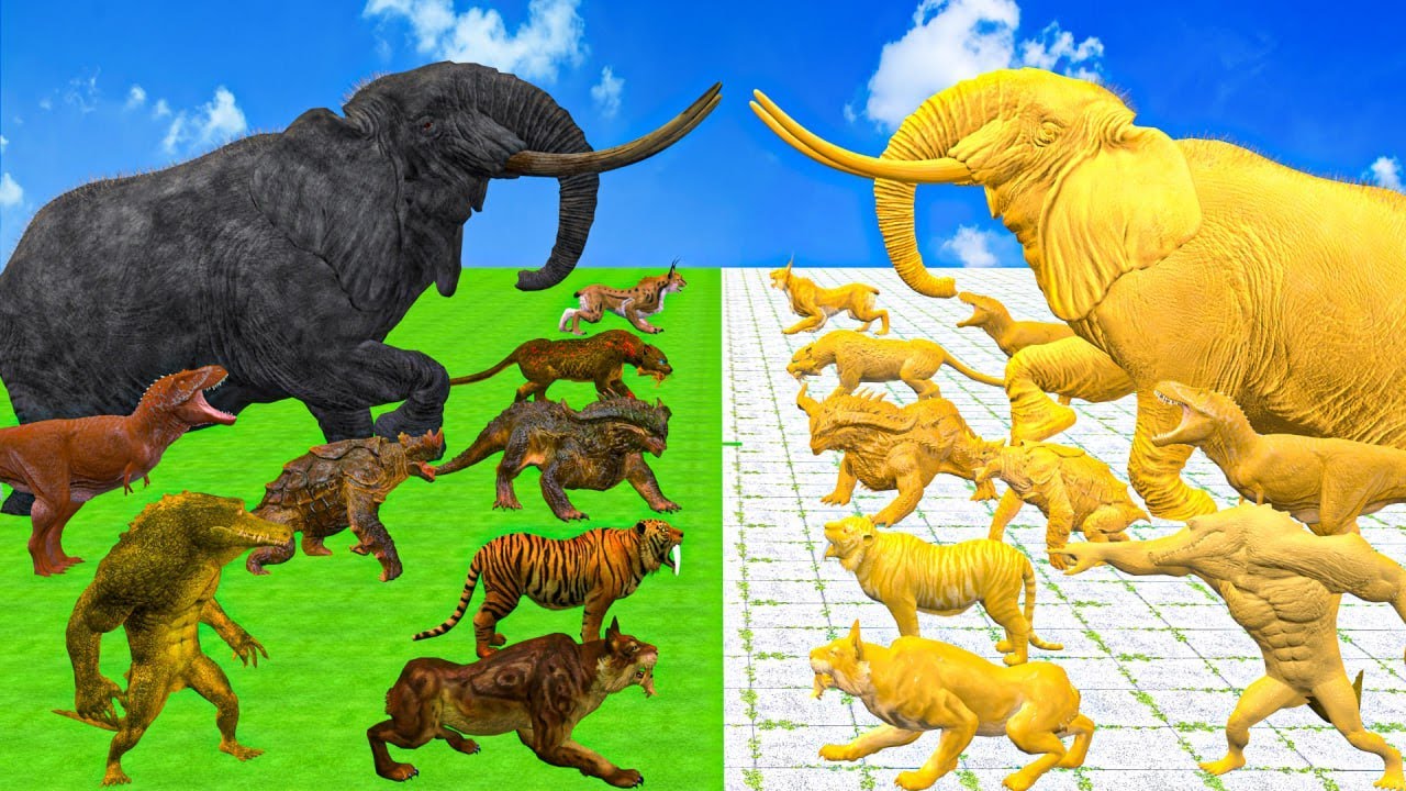 ARBS Prehistoric Mammals vs ARK Prehistoric Animals vs Tiger vs Woolly ...
