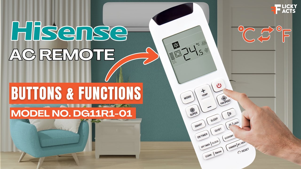 Hisense AC Remote Buttons & Functions (Model No: DG11R1-01) | Heat Pump ...