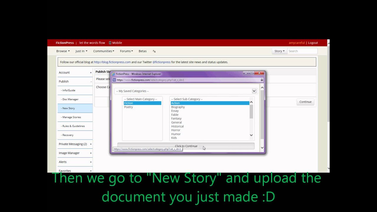 How to Upload Stories on Fictionpress - YouTube