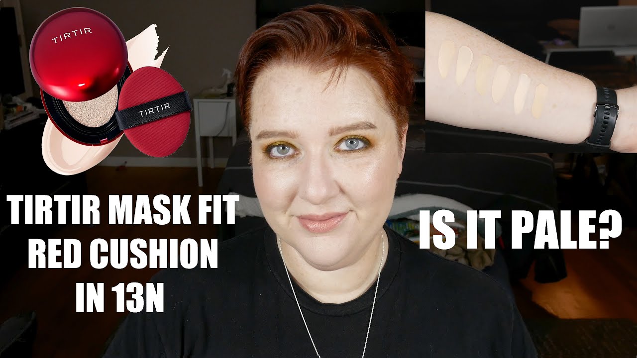 TIRTIR Red Mask Fit Cushion in 13N Review, Demo, Swatches | pale skin, over40 makeup - YouTube
