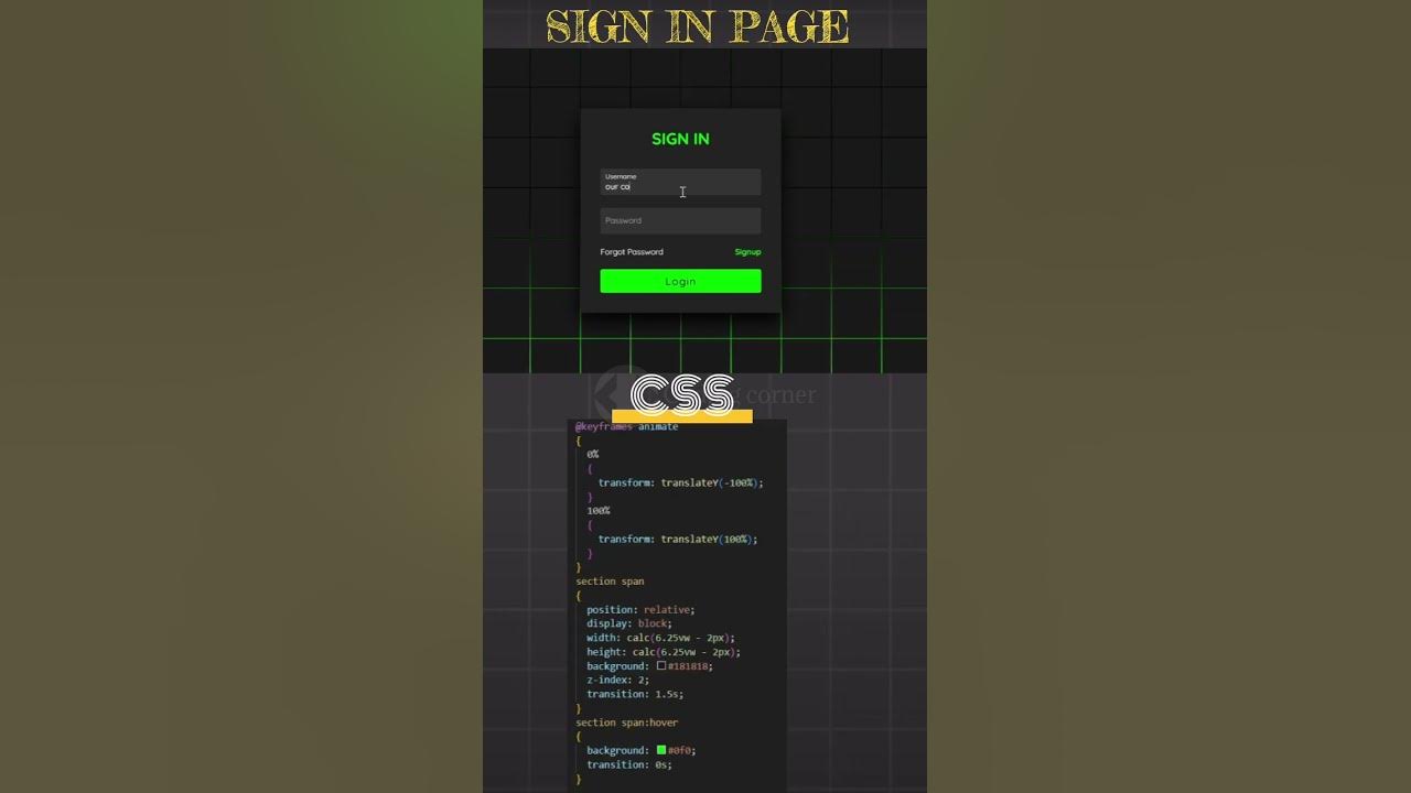 Sign In Page For Websites Coding Codingmastery Codingskills Youtube