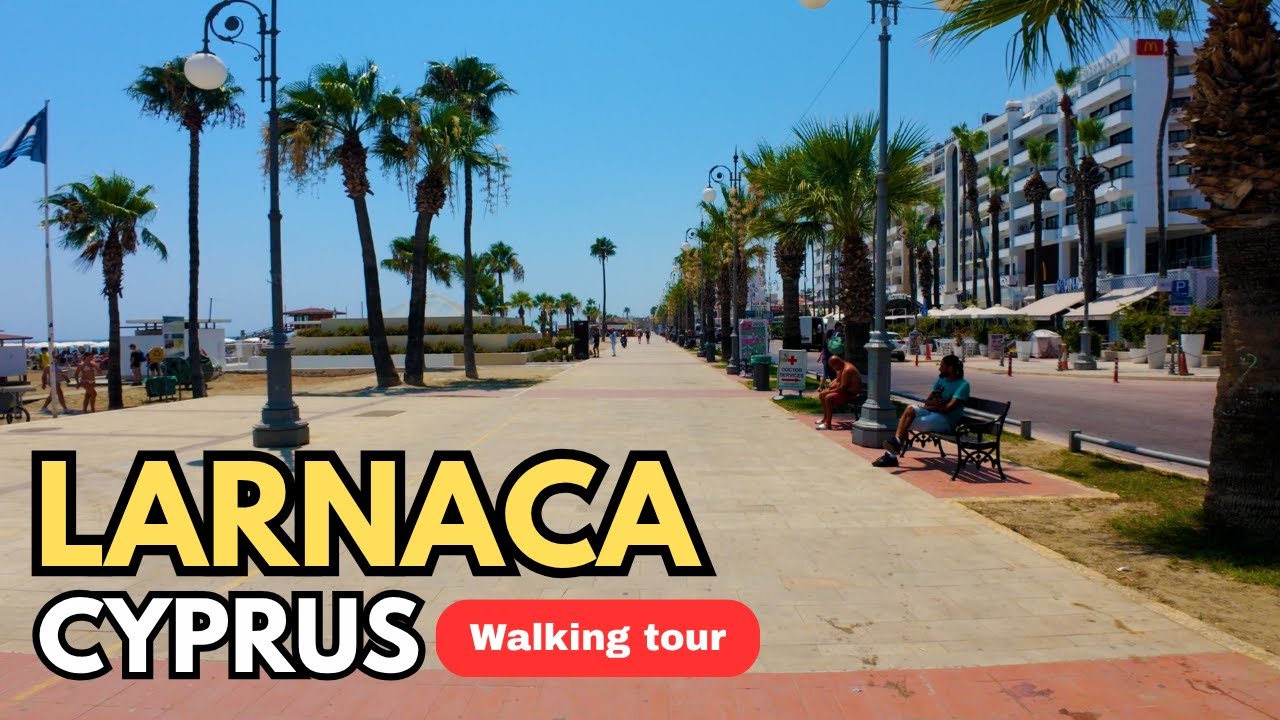 Larnaca Cyprus Walking Tour 4K | Finikoudes Promenade | Summer 2025 ...