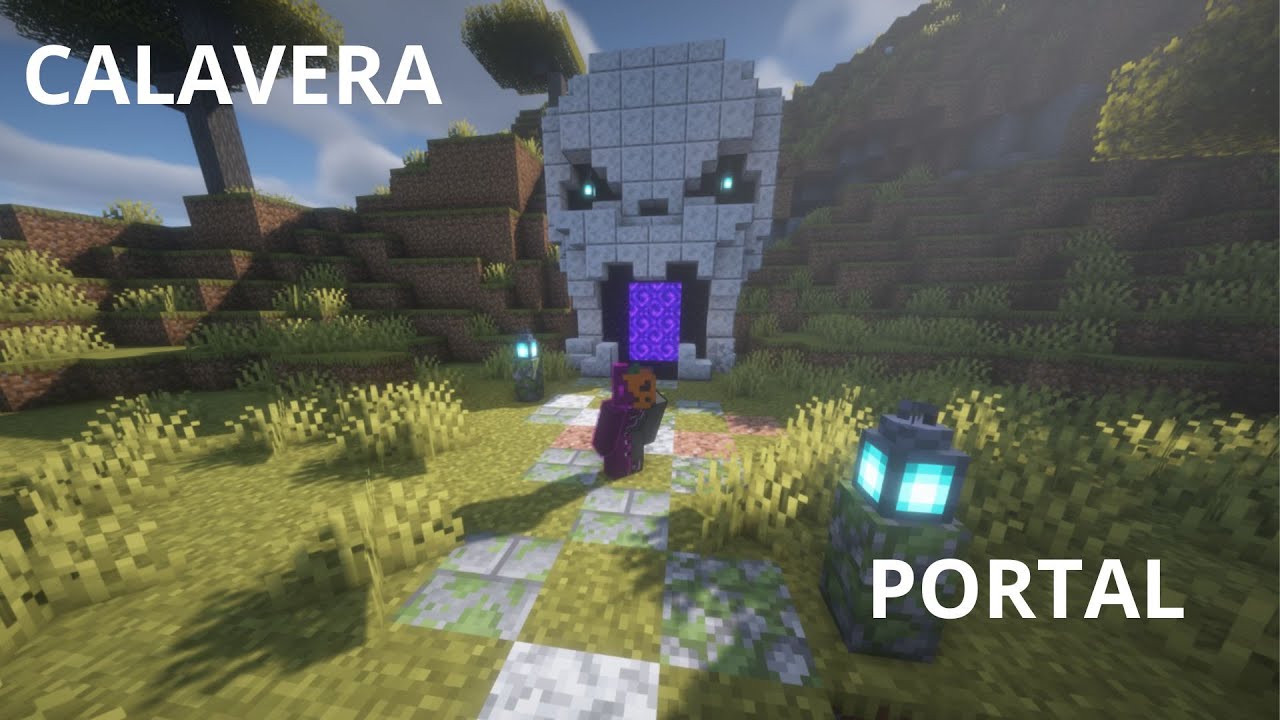 COMO CONSTRUIR UNA CALAVERA CON PORTAL AL NETHER EN MINECRAFT - YouTube