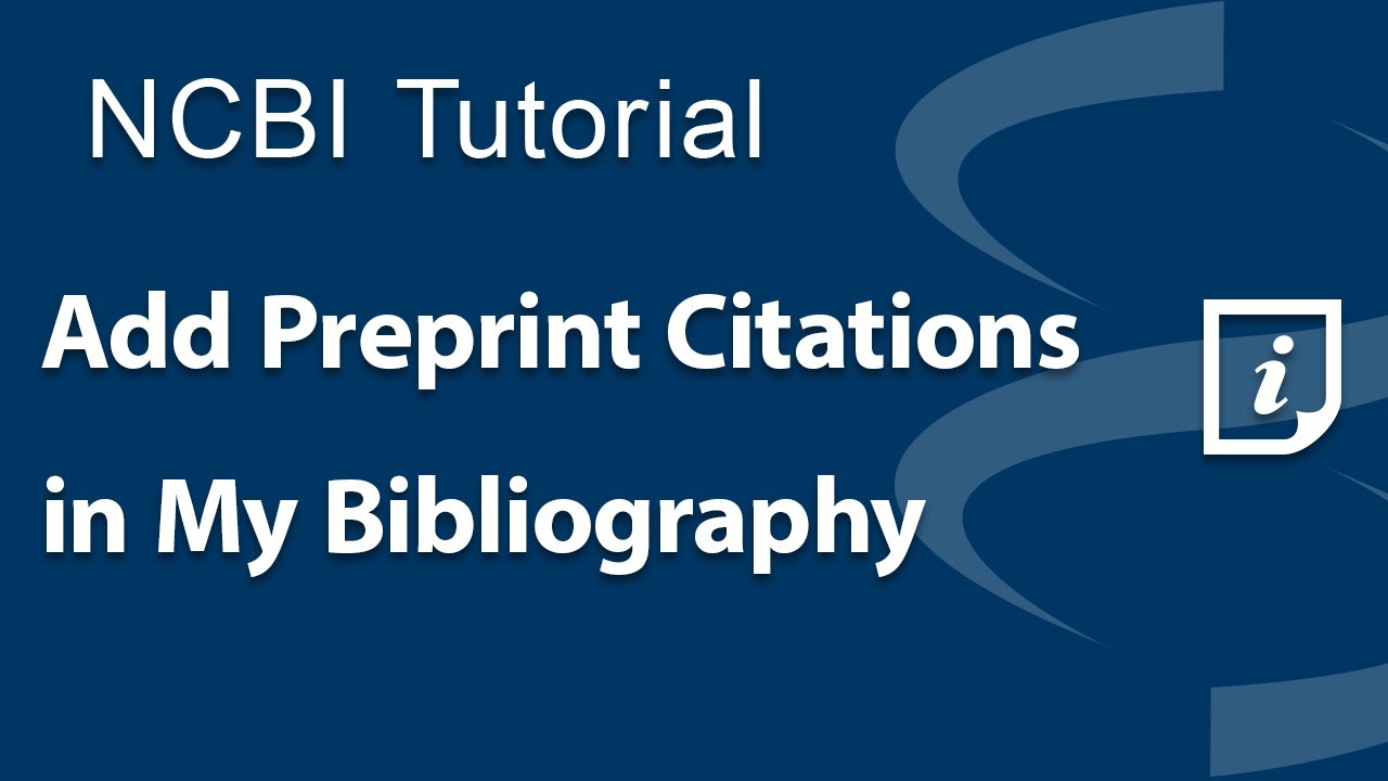 Add Preprint Citations in My Bibliography - YouTube