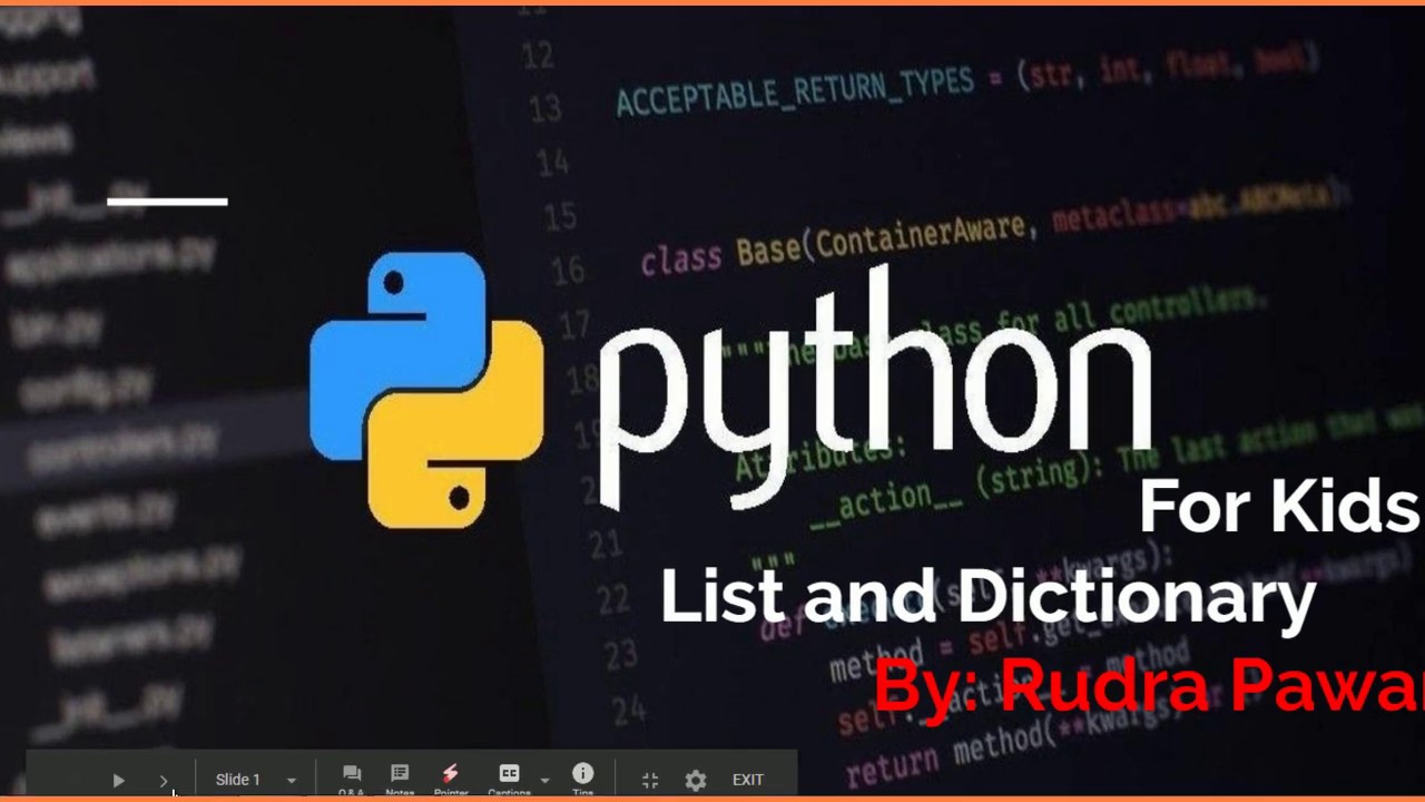 5. Python for Kids - List and Dictonary - YouTube