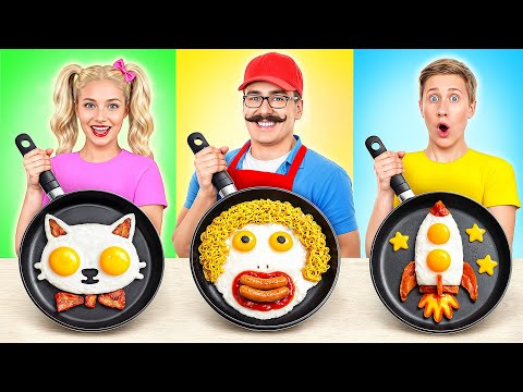 Annem için Ben ve Babam Yemek Pişirme Yarışması | Komik Yemek Tarifleri Multi DO Challenge