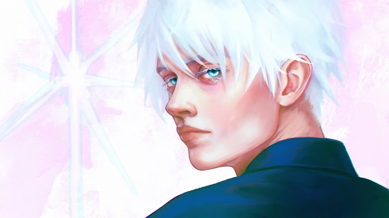 Drawing process speedpaint of Gojo Satoru realistic fanart - YouTube