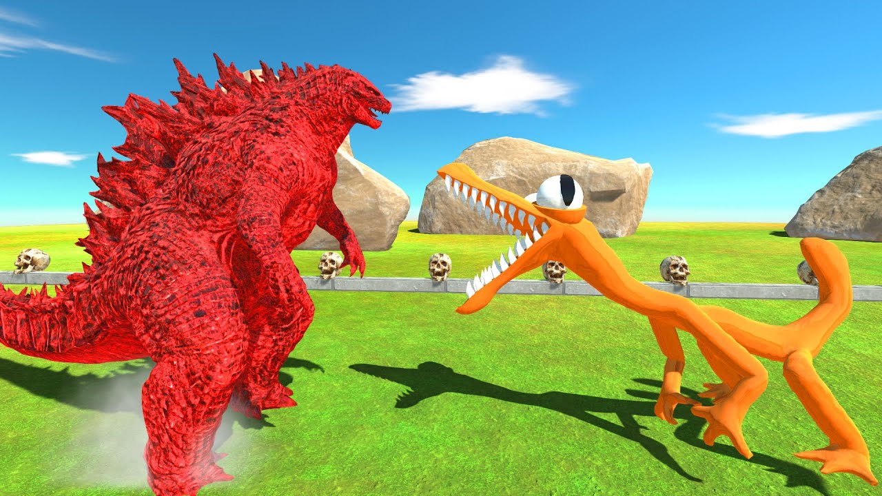 Godzilla Red vs Rainbow Friends Orange - Animal Revolt Battle Simulator ...
