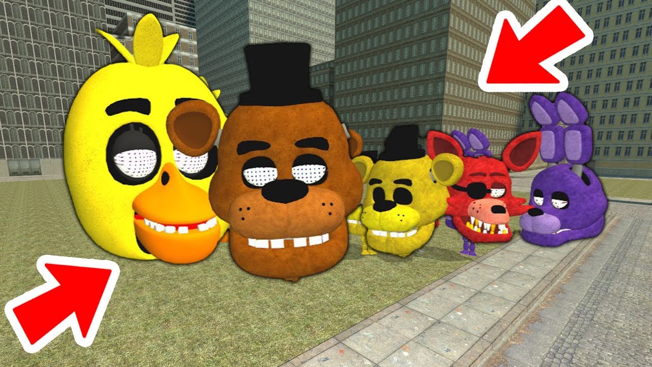 Gmod Fnaf - Fnaf 1 Animatronics Big Head Mode! - YouTube