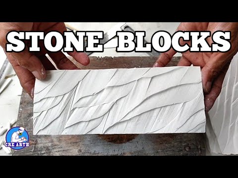 CREATIVE IDEA with gypsum casting - Design stone blocks panel for mould ...