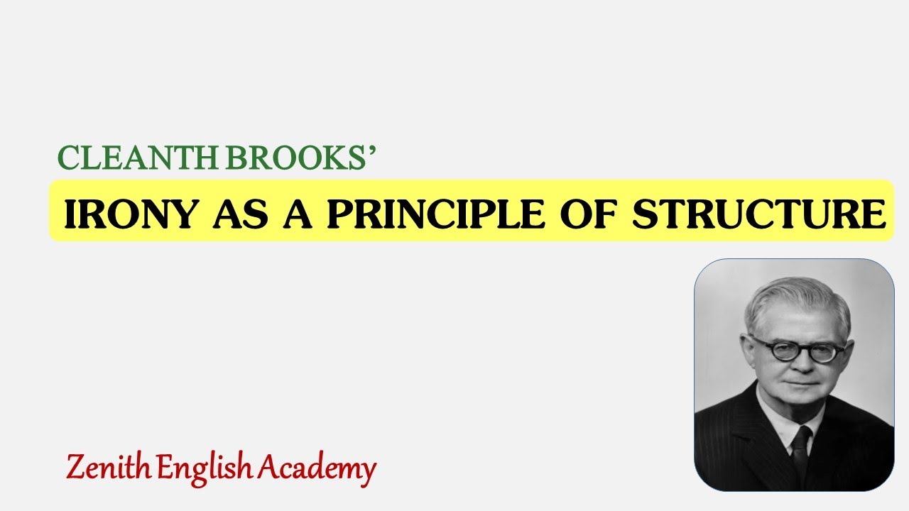 PG TRB English | Unit 10 | Cleanth Brooks’ Irony as a Principal of ...