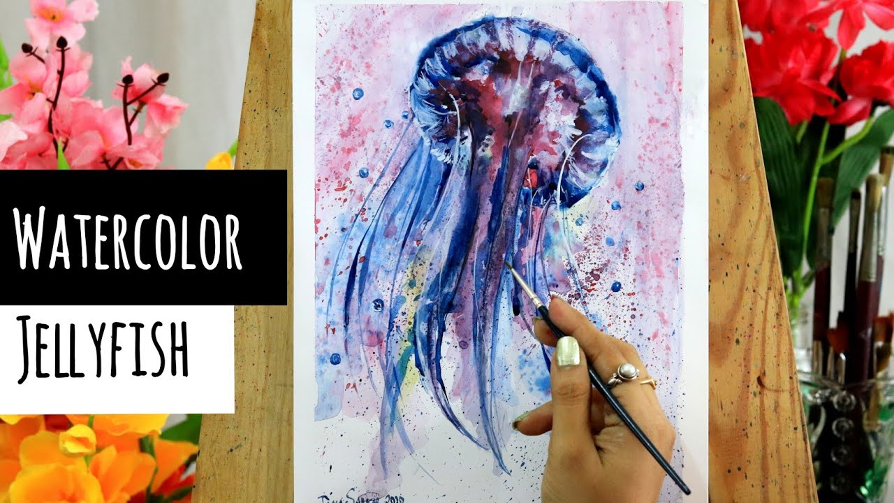 Painting Jellyfish Easy Watercolor Painting step by step | Art Help ...