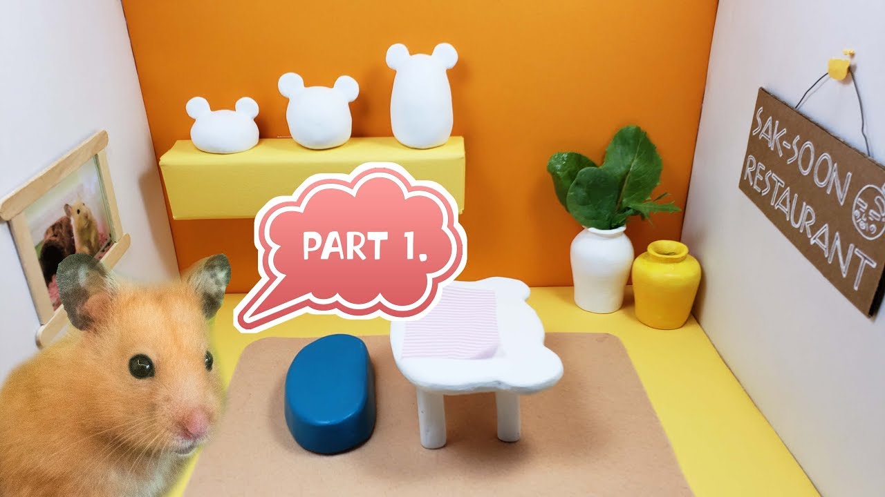 DIY Hamster Restaurant Process (Miniature) | Part1 - Stage Background ...