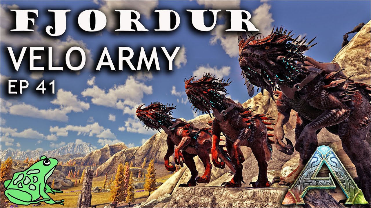 Velonasaur Army - Fjordur Ep 41 - Ark Survival Evolved Gameplay - YouTube