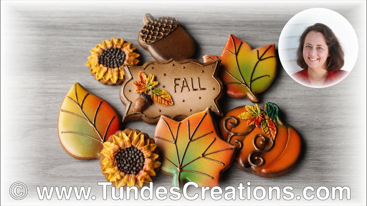 How to decorate a fall cookie set - YouTube