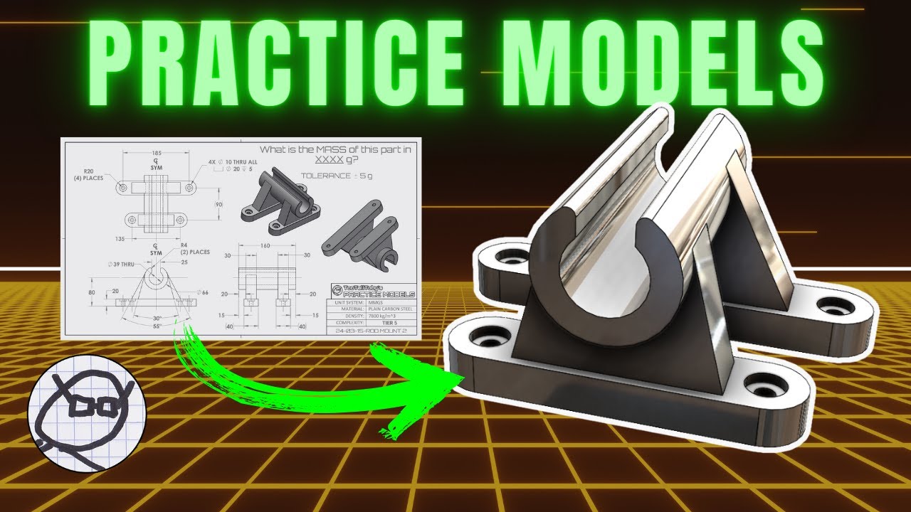 2D Drawing to 3D CAD - PRACTICE MODEL- Exercises for Onshape ...