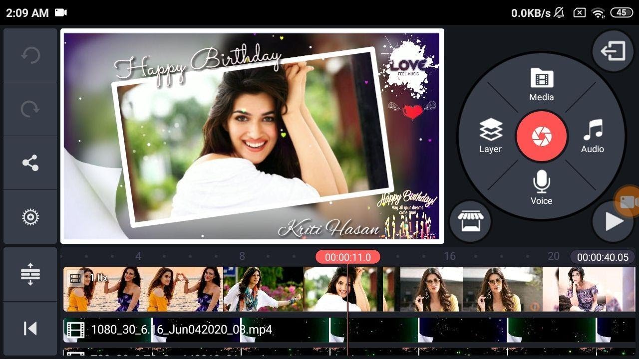 Birthday Video Editing Tutorial By Kinemaster | Happy Birthday Green ...