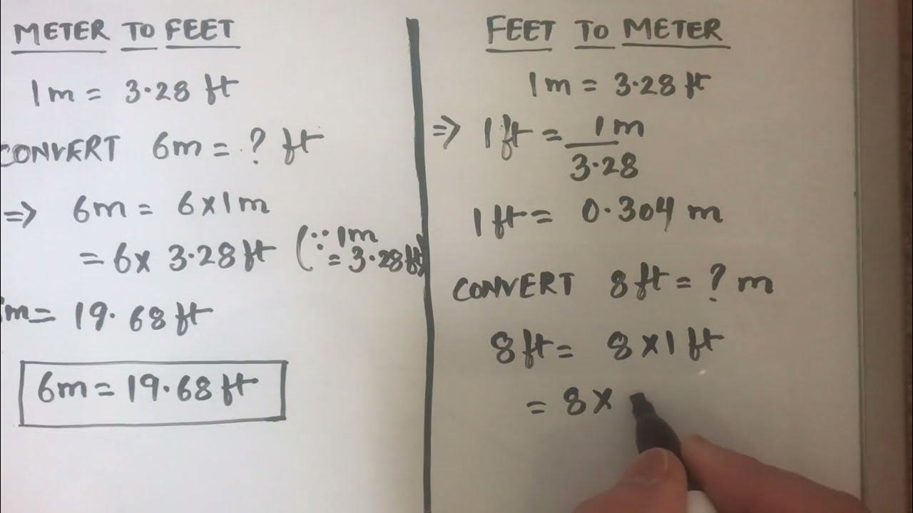 How to convert meter to feet and feet to meter feet to meter and meter ...