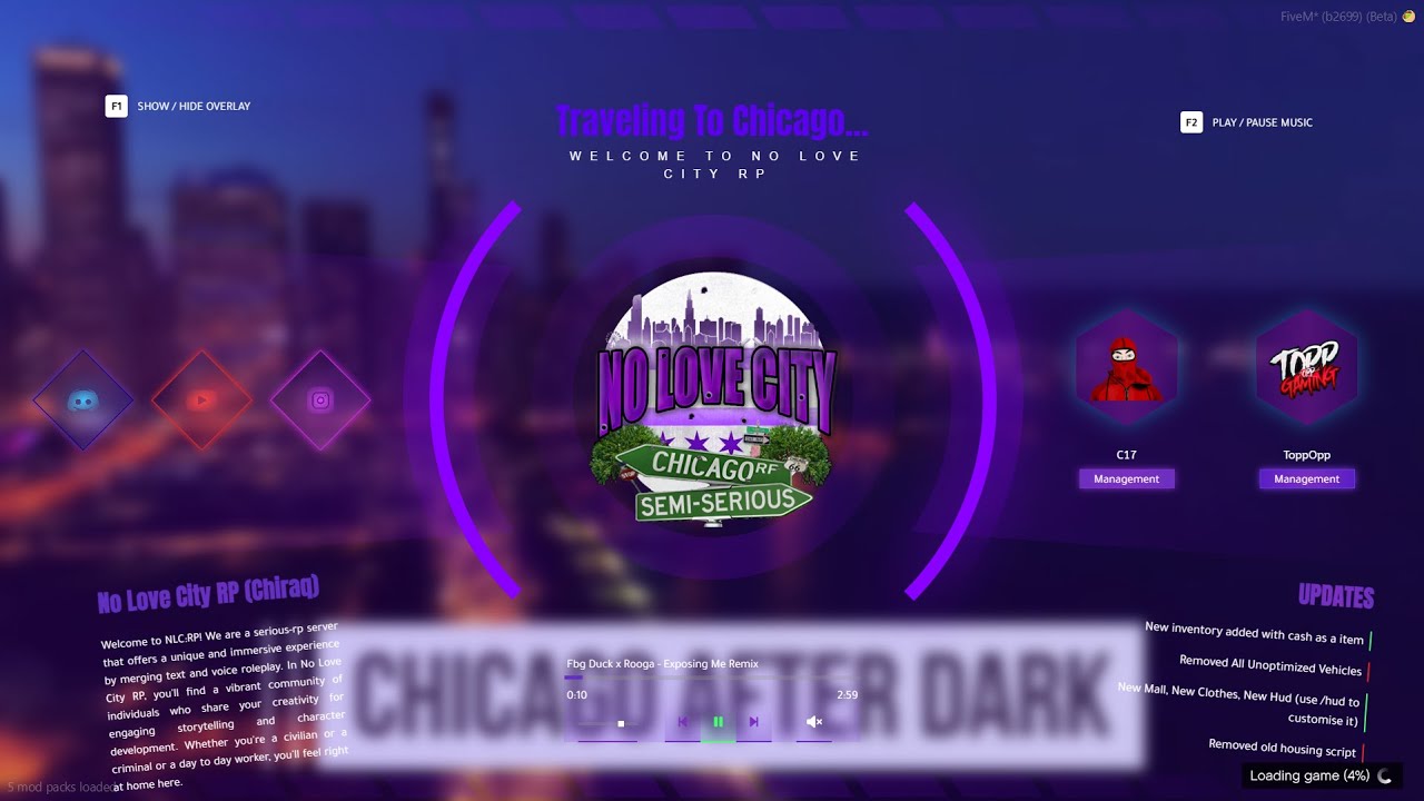 PLAYING NO LOVE CITY SERIOUS RP ON FiveM (CHICAGO BASED) LIVE - PRT #10 ...