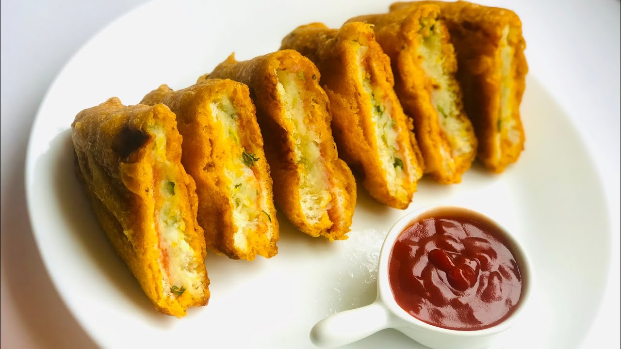 Bread Pakora Recipe| Stuffed Bread Pakoda| Aloo Bread Pakoda| Quick and ...