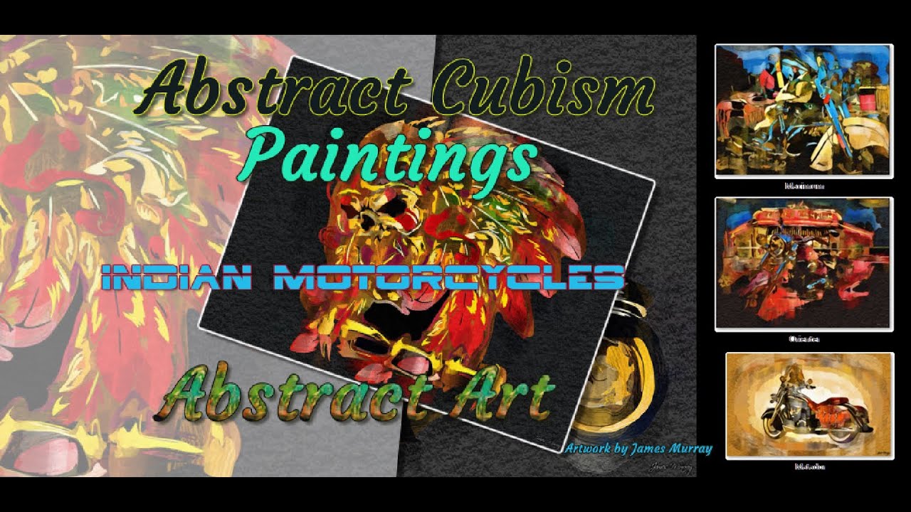 Abstract Cubism Paintings - Indian Motorcycles - Bold Strokes & Vivid ...