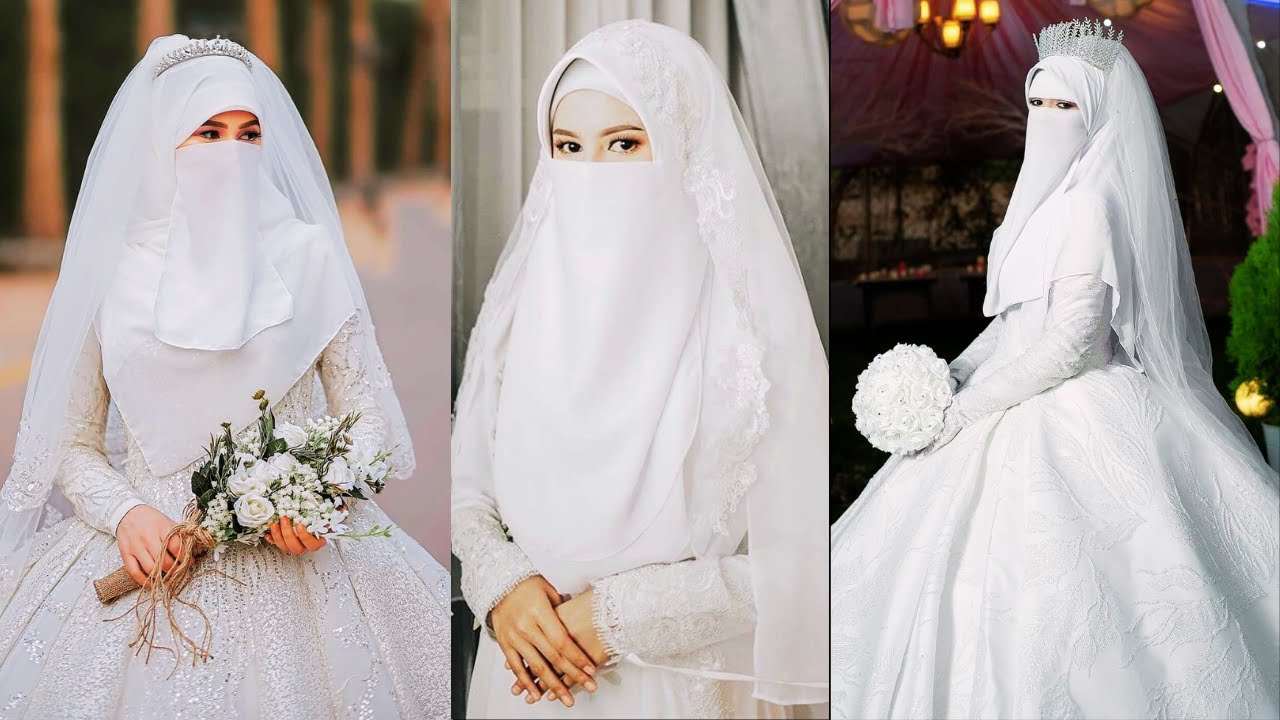 Muslim wedding outfits for niqabi women//Muslim wedding dress with ...