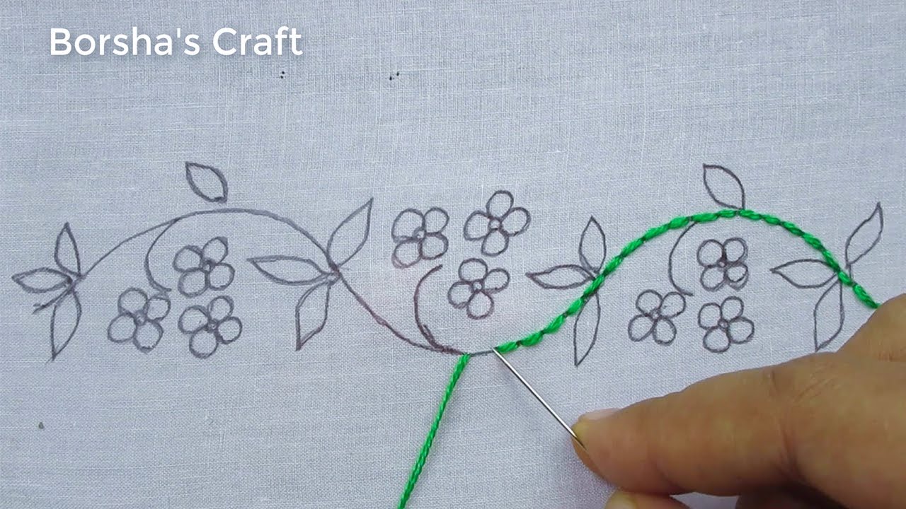 Hand Embroidery Amazing Border Line Embroidery Tutorial, Easy Border ...
