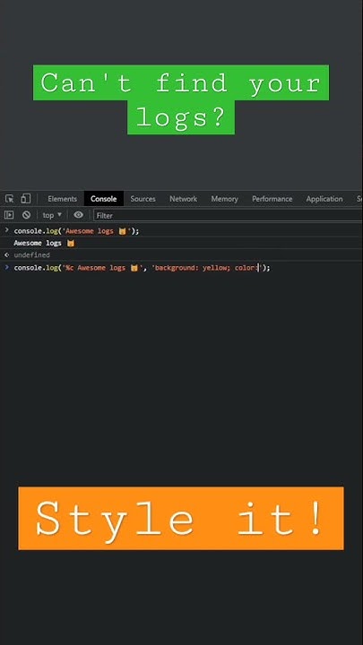 Styled console.log in JavaScript - YouTube