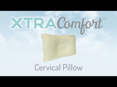 Cervical Pillow by Xtra Comfort - Best Neck Pain Relief For Back & Side Sleepers - Contoured Foam