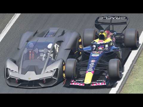 Max Verstappen Red Bull F1 2026 vs Lamborghini Terzo Millennio at Monza