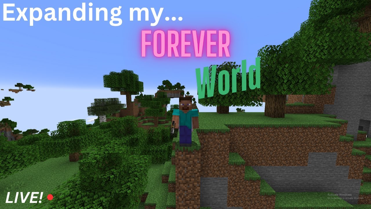 Expanding My Forever World in Minecraft! LIVE! - YouTube