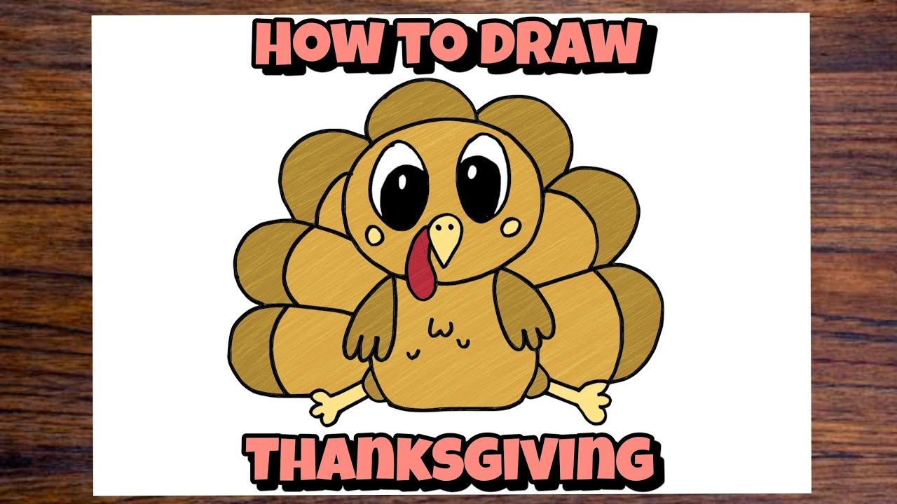 How to draw a cute TURKEY for Thanksgiving easy step by step - YouTube