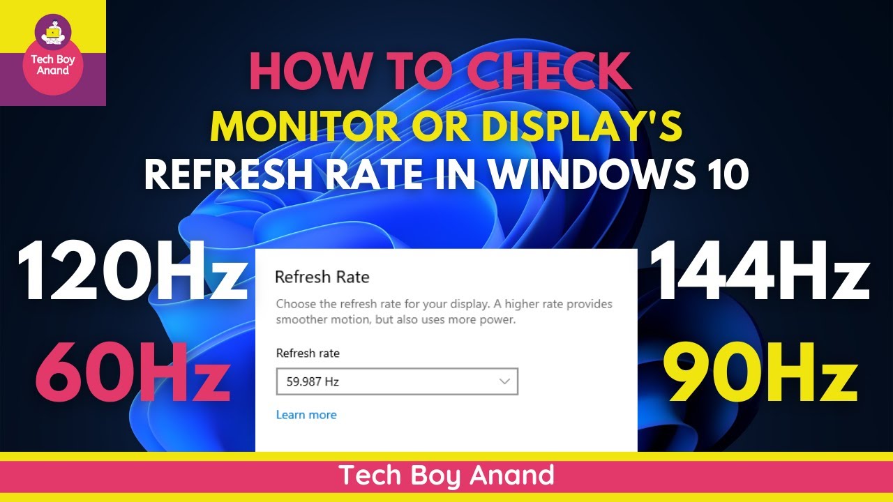 How to Check Monitor or Display's Refresh Rate In Windows 10 - YouTube