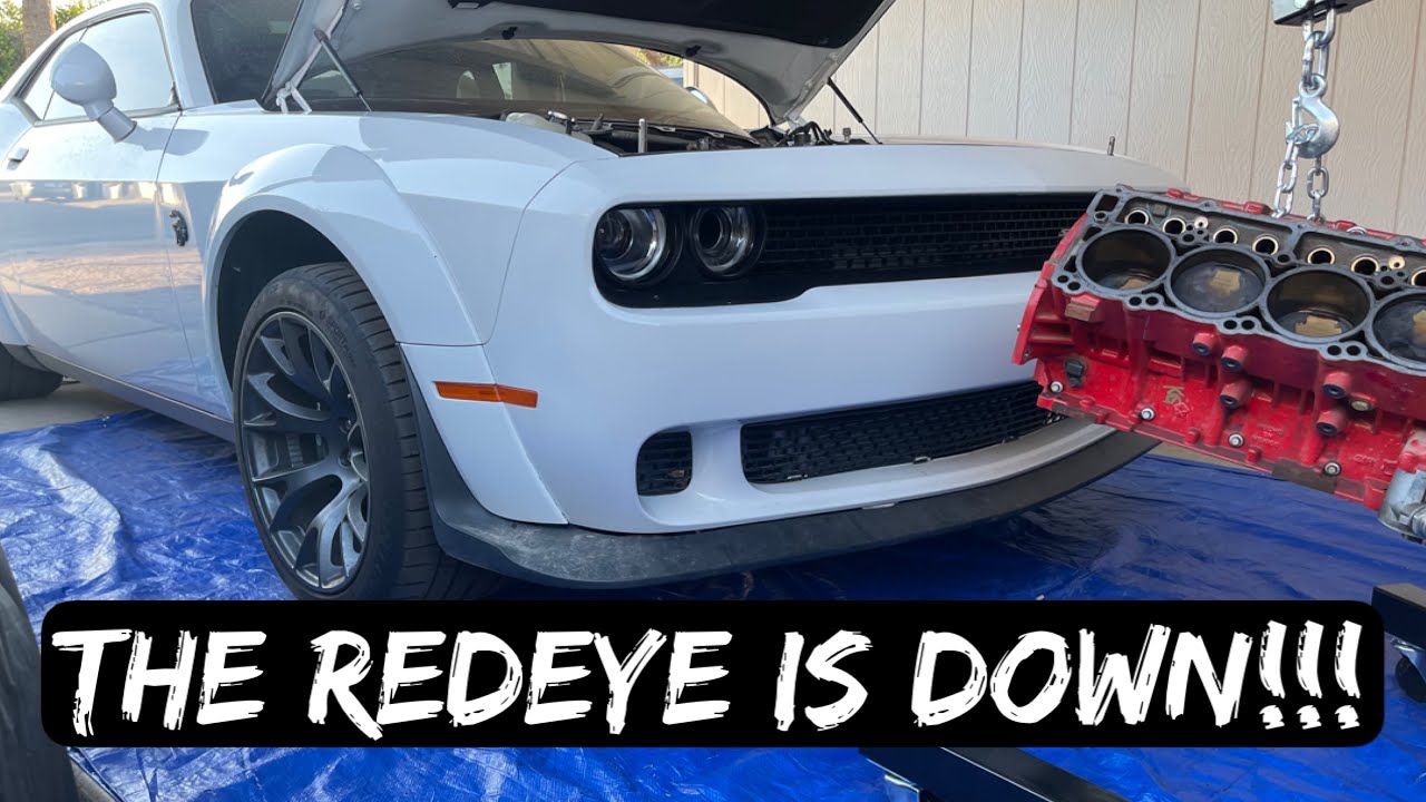 Redeye Hellcat Engine Removal.. Spun a bearing with 13k miles - YouTube