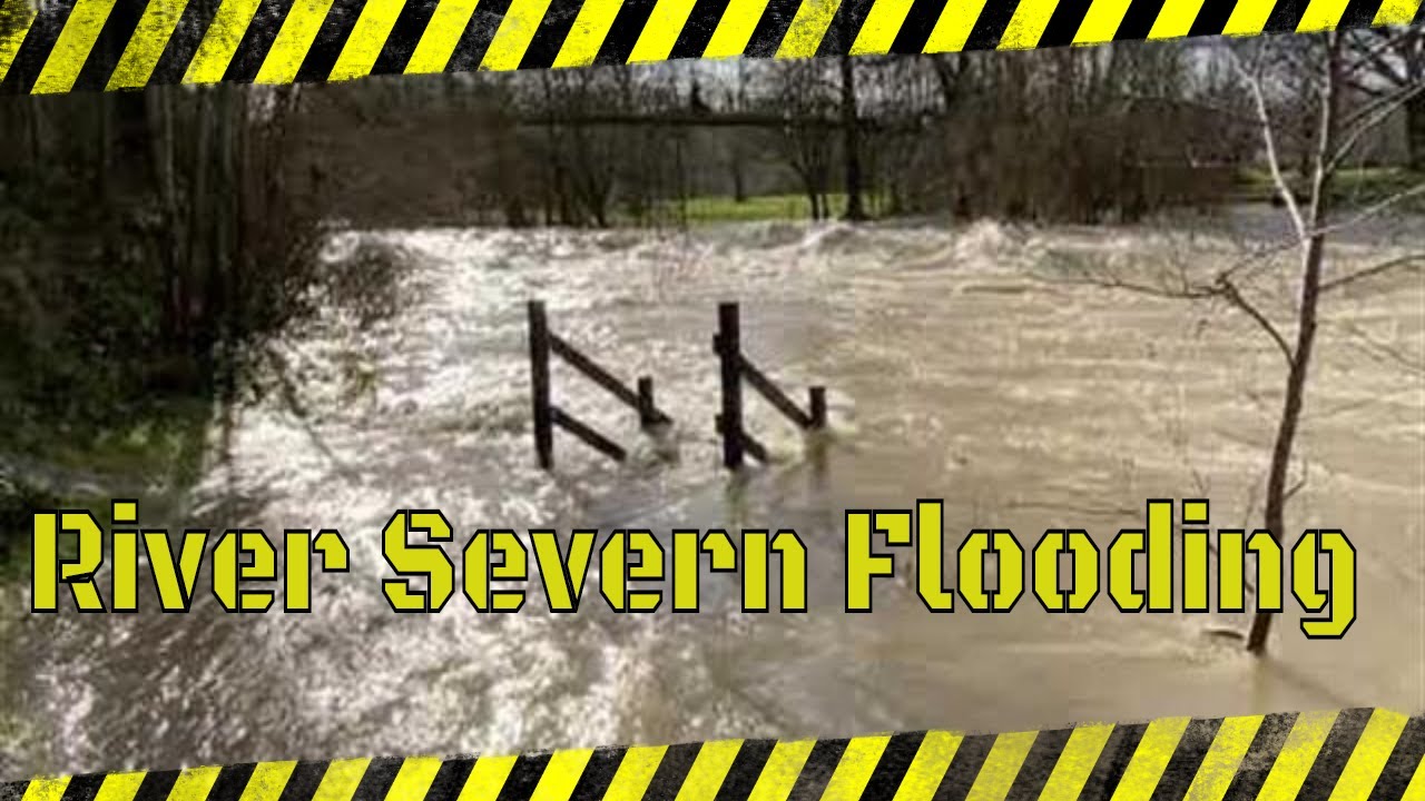 River Severn breaks its banks Newtown Powys.(4K) - YouTube
