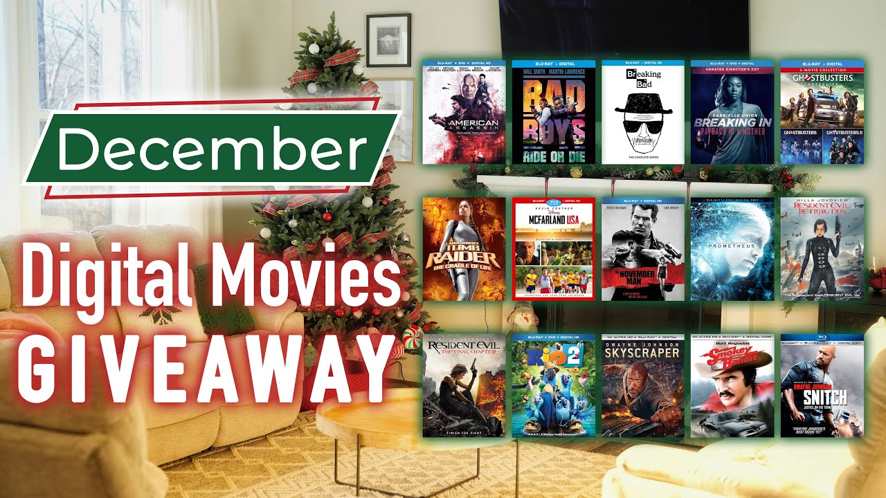 FREE Digital Movie Codes Giveaway | December 2024 🎄 - YouTube
