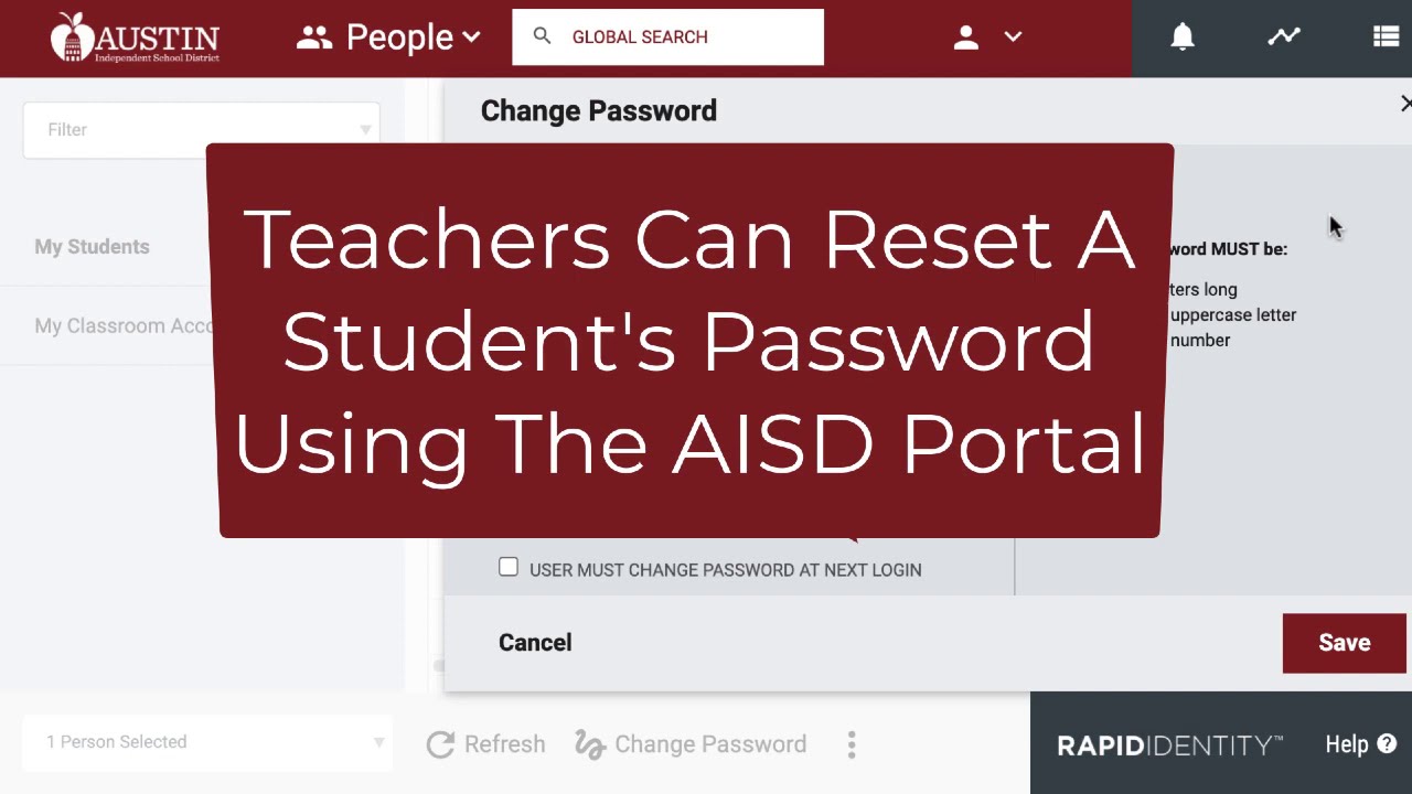 Teachers Can Reset Student Passwords - YouTube