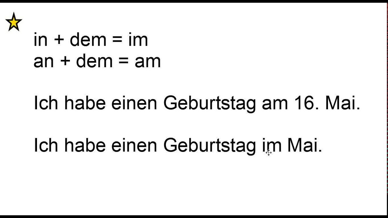 German Grammar: Time Expressions, Dative Case - YouTube