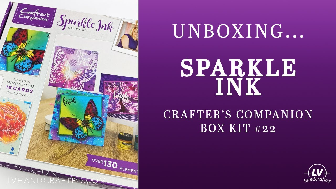 Unboxing Crafter's Companion Box Kit #22 - Sparkle Inks - YouTube