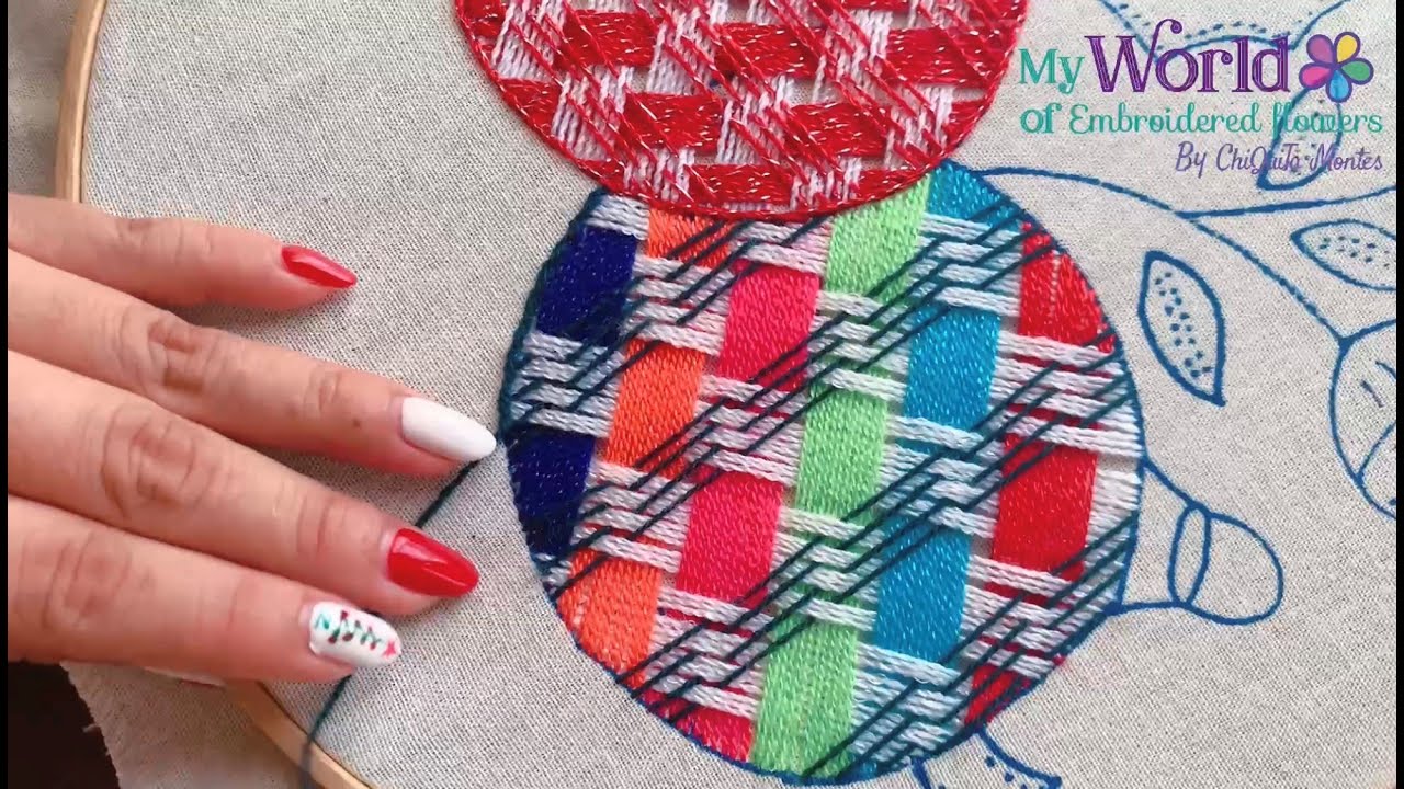 133. Bordado Fantasía Esfera 1 / Hand Embroidery Christmas Sphere with ...