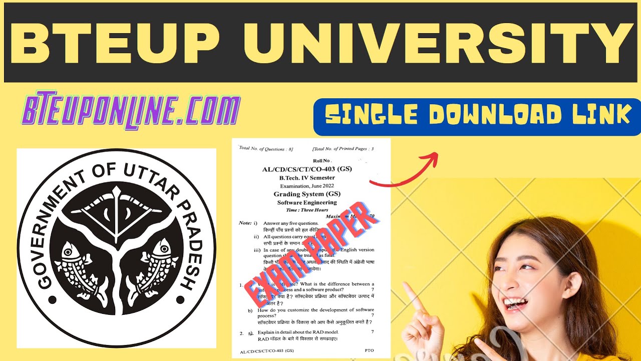 BTEUP University Uttar Pradesh Previous Year Question Paper Free ...