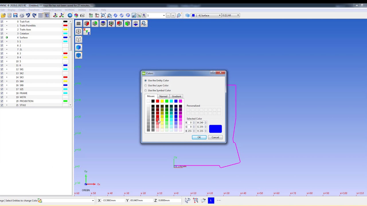 WORKNC_Cutter Profile by using DXF file - YouTube