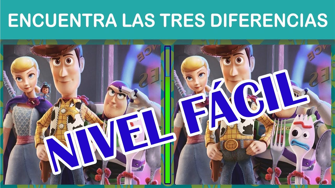 Encuentra las 3 diferencias Toy Story Nivel Fácil - YouTube