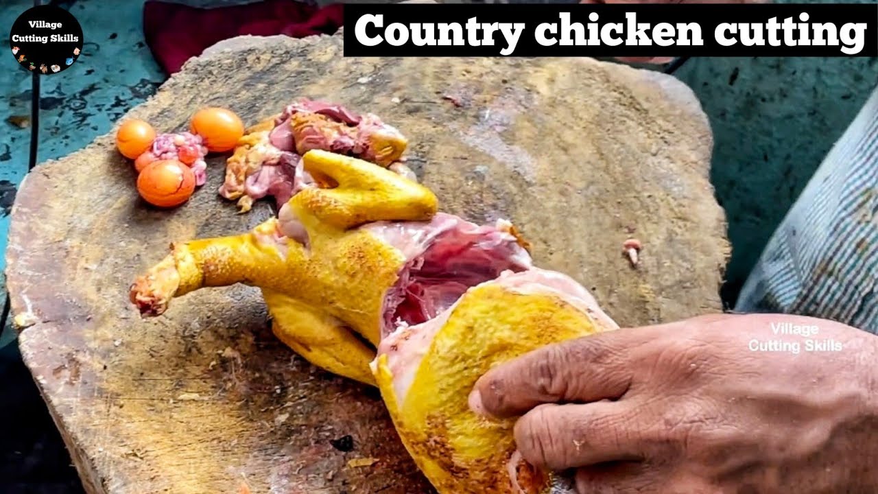 Kg :-400₹ chicken cutting by expert butcher | country chicken cutting ...