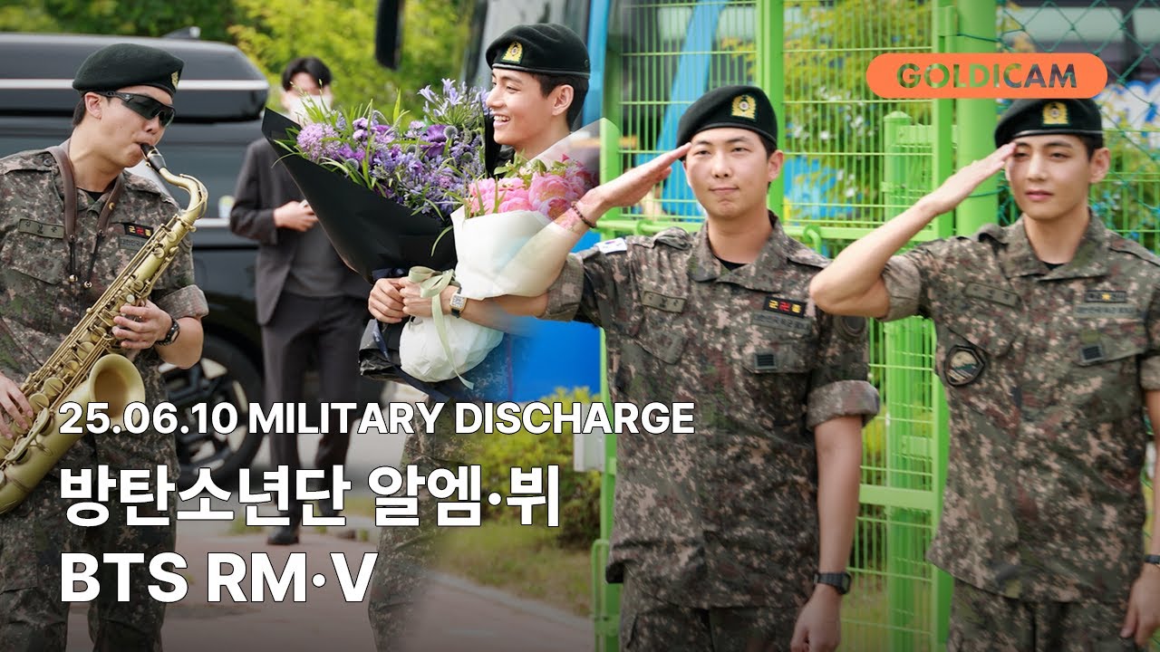 [GOLDIcam] 방탄소년단 | BTS | RM | V | 알엠 | 뷔 | MILITARY DISCHARGE | 2025.06 ...