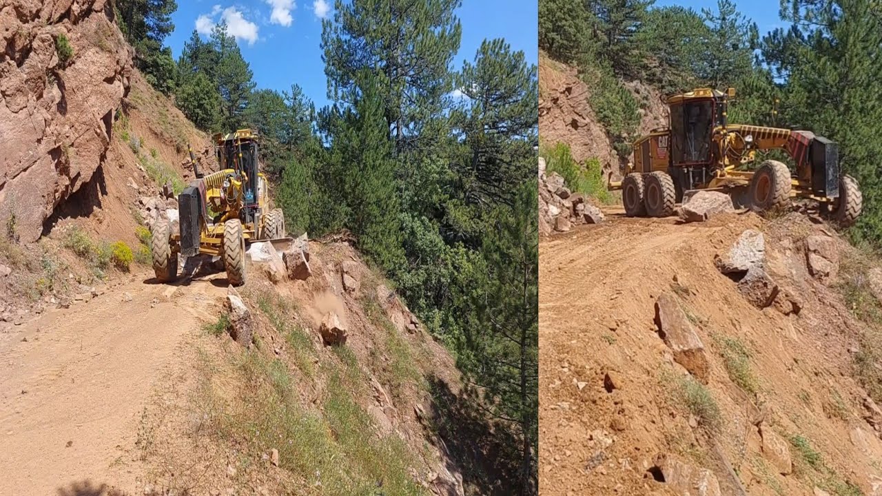CAT 140M KAYA CANAVARI_ROCK MONSTER_YOL KAPANMIŞ_TEHLİKELİ İŞ #keşfet # ...