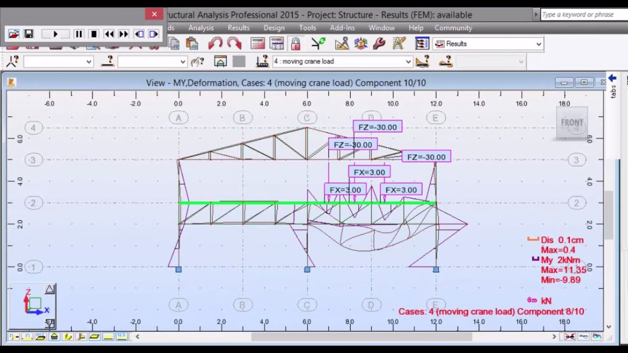Exercise 4 - Part 4 - Moving Loads 2D Frame (Robot Structural Analysis ...